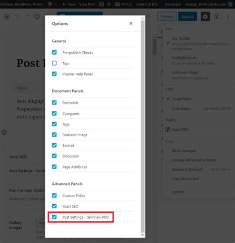 Post Formats Of GridView PRO ThemesDNA