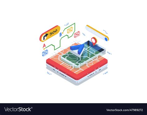 Navigator Online Navigation System Data Royalty Free Vector