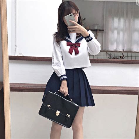 새로운 일본 스타일 학생 소녀 학교 교복 한국 패션 해군 의상 여성 섹시한 Jk 정장 선원 블라우스 플리츠 스커트 세트