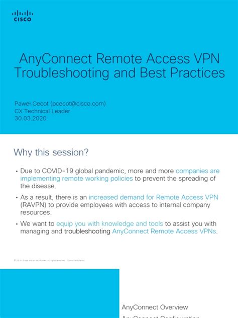 Anyconnect Remote Access Vpn Troubleshooting And Best Practices 2020 V1 Pdf Transport Layer