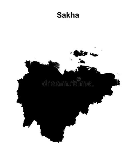 Mapa Del Esquema De Sakha Ilustración Del Vector Ilustración De