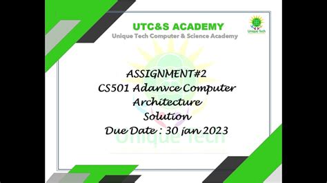 Advance Computer Architecture Cs501 Assignment 02 Fall 2023