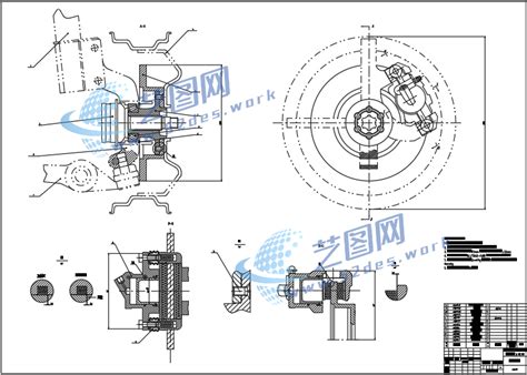 盘式制动器车辆工程机械设计全套cad图纸c21971 艺图网