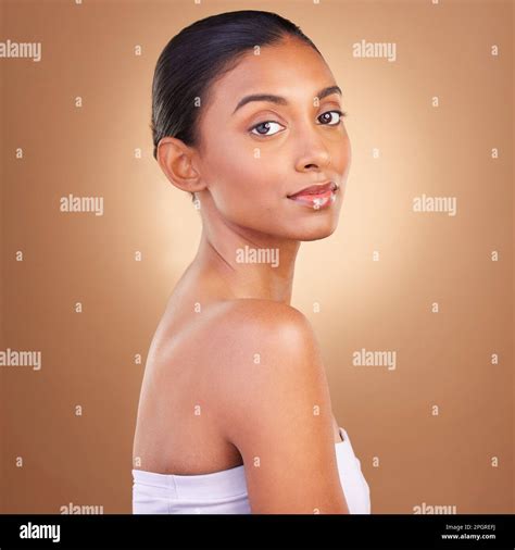 Beauty Makeup And Portrait Of Indian Woman For Skincare Healthy Skin