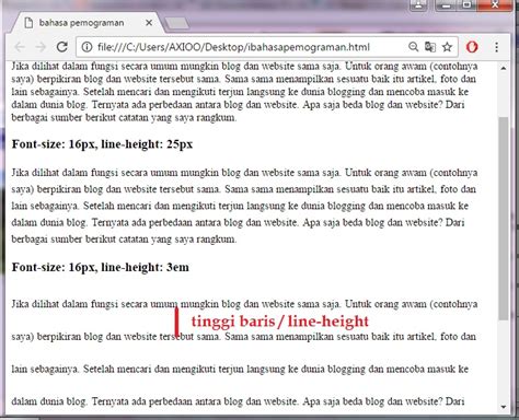 Mengatur Spasi Line Height Pada Website Dengan CSS Petunjuk Onlene