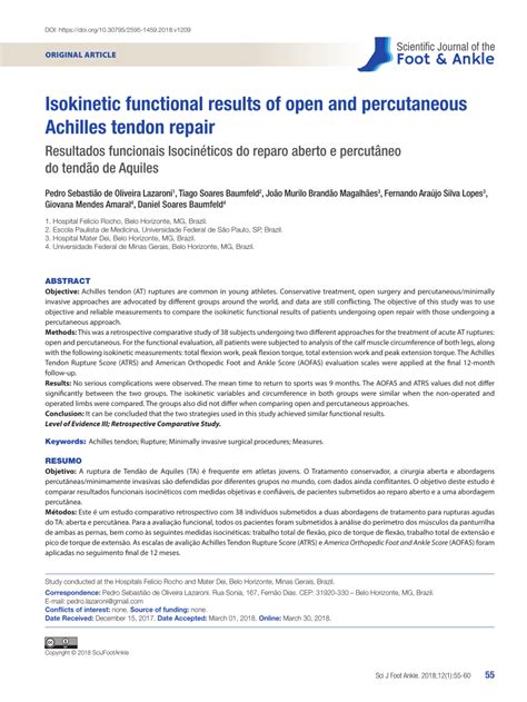 Pdf Isokinetic Functional Results Of Open And Percutaneous Achilles
