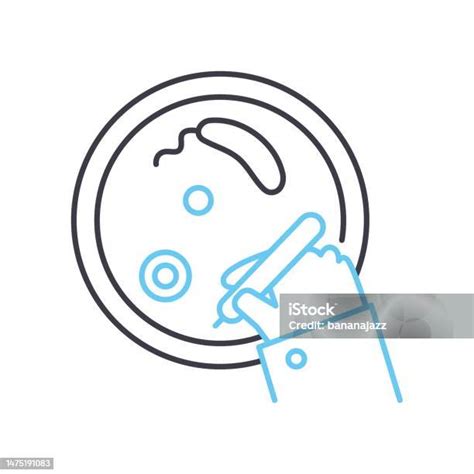 Icône De Ligne Danalyse Biologique Symbole De Contour Illustration