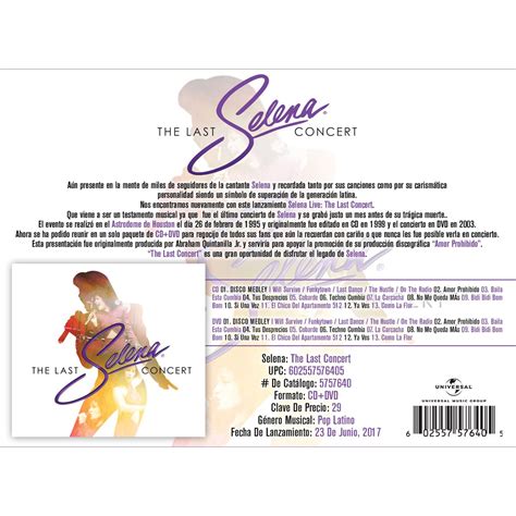 Cd Dvd Selena The Last Concert