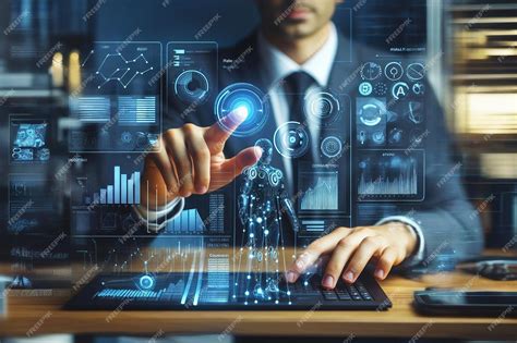 A Man Is Working On A Virtual Screen And The Robot Data Is On The