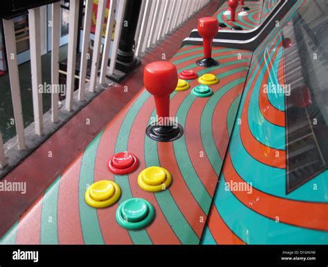 Controls On Video Arcade Game Stock Photo Alamy