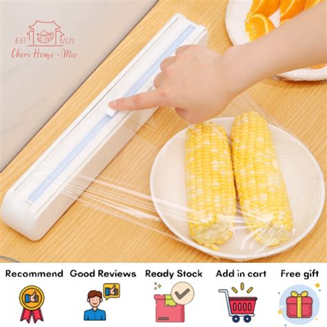 Strong Suction Kitchen Plastic Cling Film Dispenser Cutter Plastic Wrap