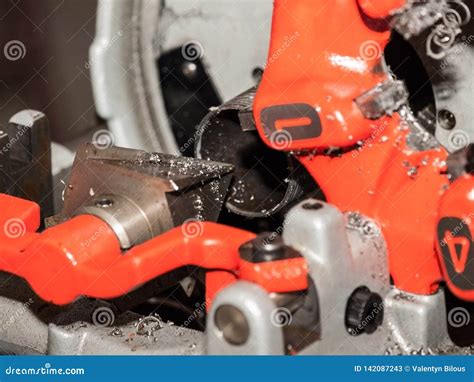 Pipe Making By The Threading Machine Stock Image Image Of Cutter Exhaust 142087243