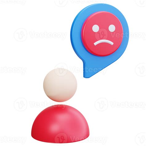 3d Icon Sad User Review Bubble 68225071 Png