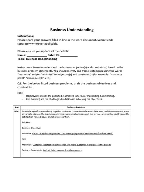 Business Understanding Pdf Machine Learning Mathematical Optimization