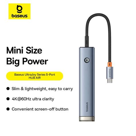 Baseus Hub 5 In 1 Type C Multi Functional Ultrajoy 4k 60hz Series Air For Macbook Laptop Daraz