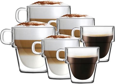 Szklanki termiczne do kawy latte Mix rozmiarów ERLI pl