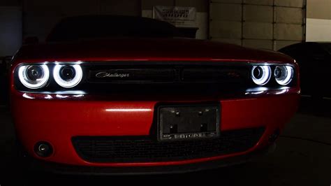 2014 Dodge Challenger Custom RGB Halo Headlights YouTube