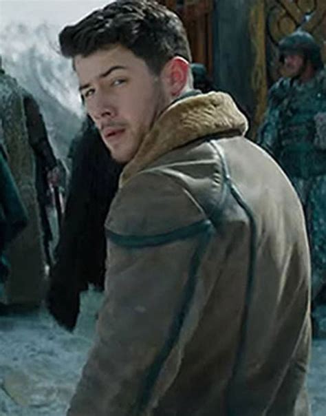 Jumanji The Next Level Alex Flight Jacket Nick Jonas Leather Jacket