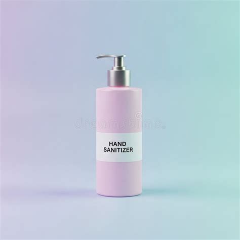 Pink Bottle Of Hand Sanitizer With A Silver Pump Dispenser On A