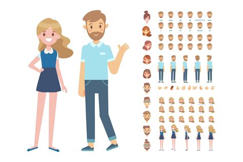 Male And Female Vector Constructor People Illustrations ~ Creative Market