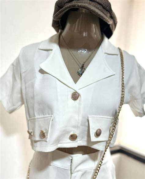 Premium Bkk Bangkok Semi Formal Blazer Crop Top Elegant Classy Trouser