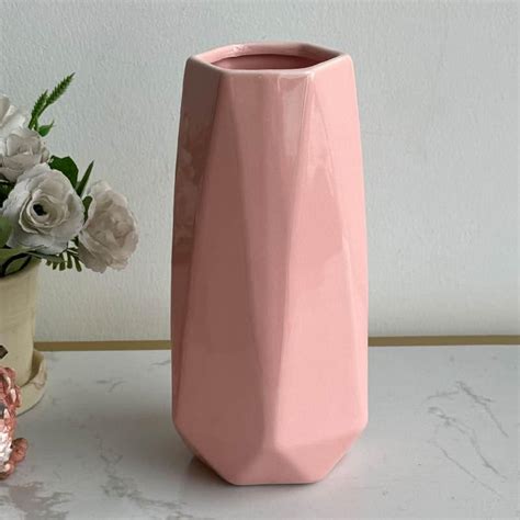 Buy Chroma Cut Ceramic Vase Pink Online In India Vaaree
