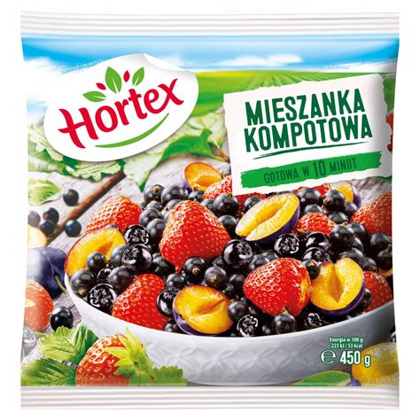 Hortex Mieszanka kompotowa 450 g kalorie kJ i wartości odżywcze Dine4Fit pl