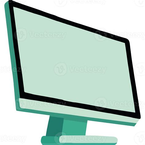 A Computer Monitor With A Green Screen PNG