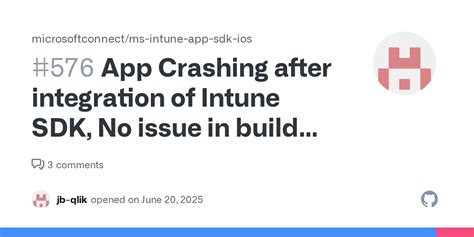 App Crashing After Integration Of Intune Sdk No Issue In Build Time