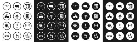Set Coffee Machine Robot Virtual Reality Glasses Drone Flying