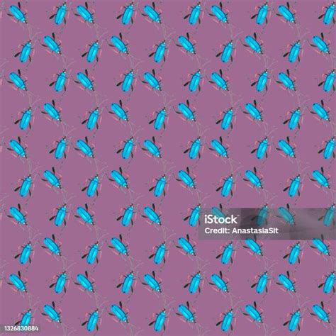 수채화 패턴 곤충 미지 무당 벌레 손으로 그린 그림 매끄러운 종이 패턴 및 원활한 배경 패브릭과 종이 또는 스크랩북에 인쇄하는 데 이상적입니다 곤충에 대한 스톡 벡터 아트