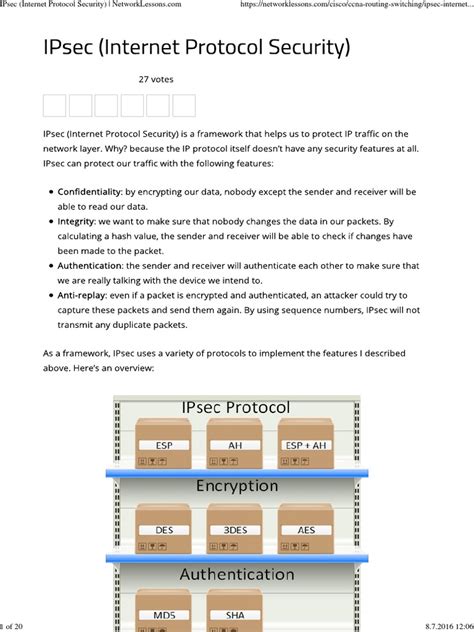 Ipsec Internet Protocol Security Network Pdf Security