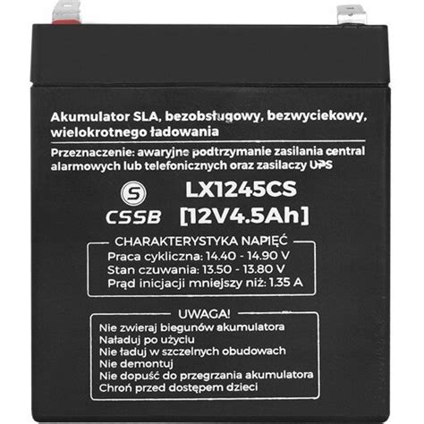 Мощна батерия за Ups Cssb Agm 12v 4 5ah черна Emag Bg