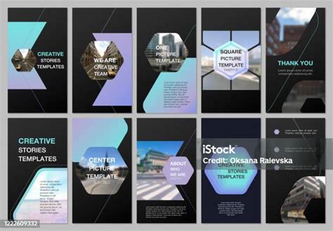 창조적 인 소셜 네트워크 이야기 디자인 육각 형 디자인 배경 육각 형 스타일 패턴과 수직 배너 또는 전단지 템플릿 전단지 전단지 브로셔 프리젠 테이션을위한 디자인 템플릿을