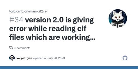 Version Is Giving Error While Reading Cif Files Which Are Working Fine With Version