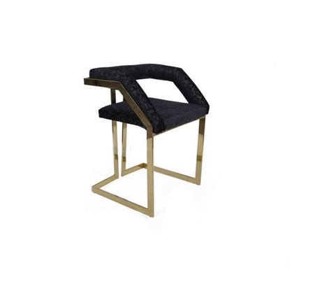 Jvmoebel Stuhl Schwarzer Edelstahlstuhl Polsterbezug Designer Bar