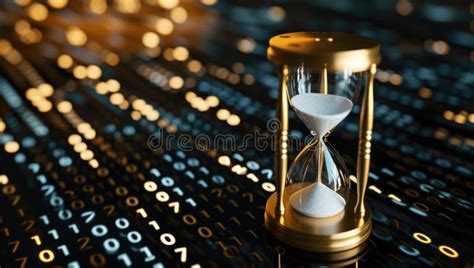 Hourglass And Binary Code Time Concept Stock Illustration
