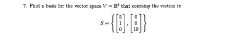 solved find a basis for the vector space v r 3 that