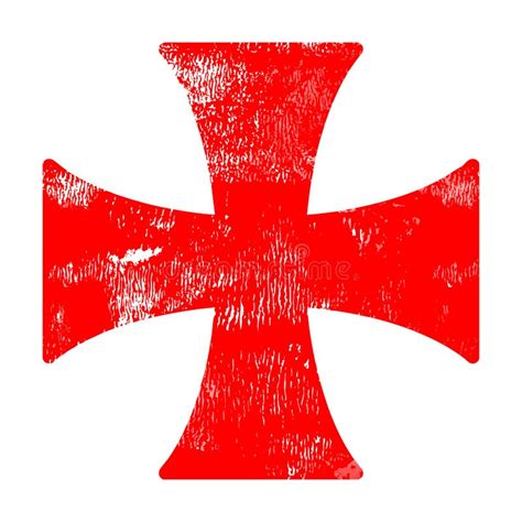 Red Vintage Style Knights Templar Cross Stock Vector Illustration Of