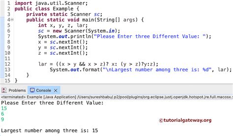 Java Program For Largest Of Three Numbers