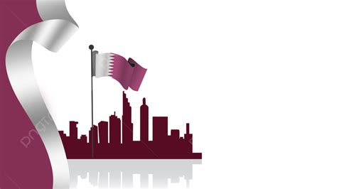 qatar national day flag city silhouette qatar national day national