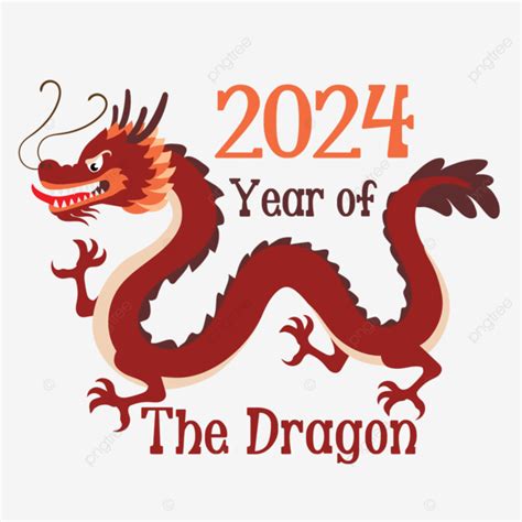 2024s Lunar Bliss Vector Art Trendsetting Year Of The Dragon Design