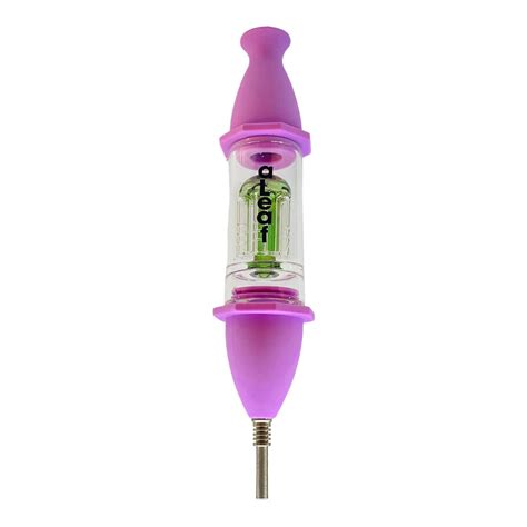 Aleaf Pink Silicone Nectar Collector With Green Tree Perc