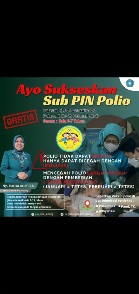Ayo Sukseskan Sub Pin Polio Desa Kerep