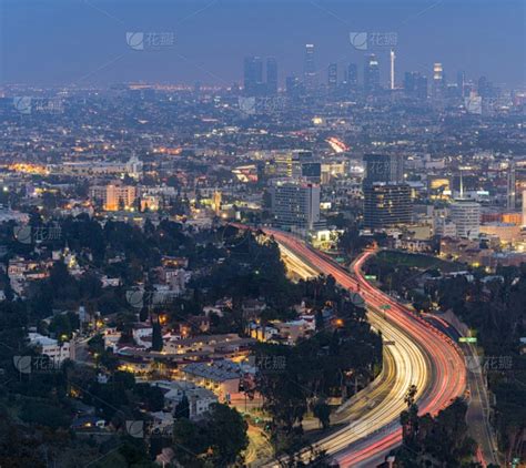 都市风景 洛杉矶 商务 城市生活 视角 好莱坞 暗色 照明设备 交通 黄昏素材 花瓣网