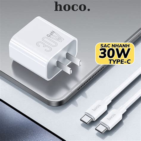Bộ sạc nhanh Type C 30W Hoco củ sạc pd30w chống quá tải nhiệt dùng cho samsung xiaomi Oppo ip 15