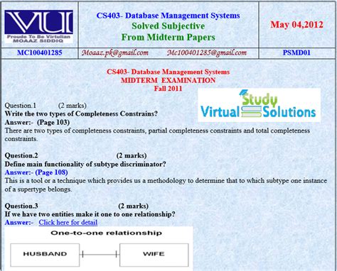 CS Midterm Solved Past Papers By Moaaz With Reference Virtual Study Solutions
