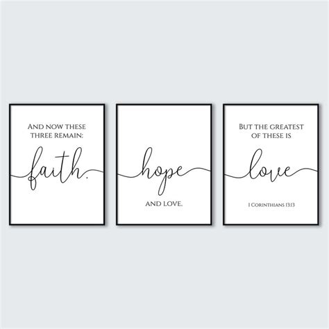 And Now These Three Remain Faith Hope And Love But The Etsy