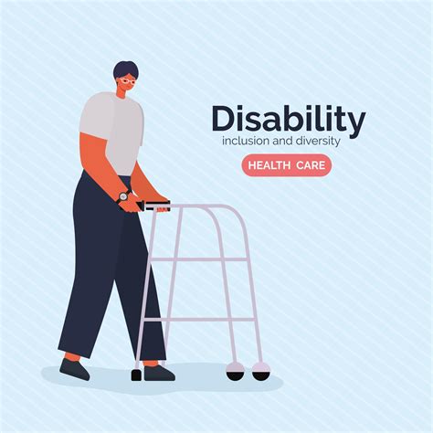 Disability Awareness Poster With Man With Walker Vector Design 2089624