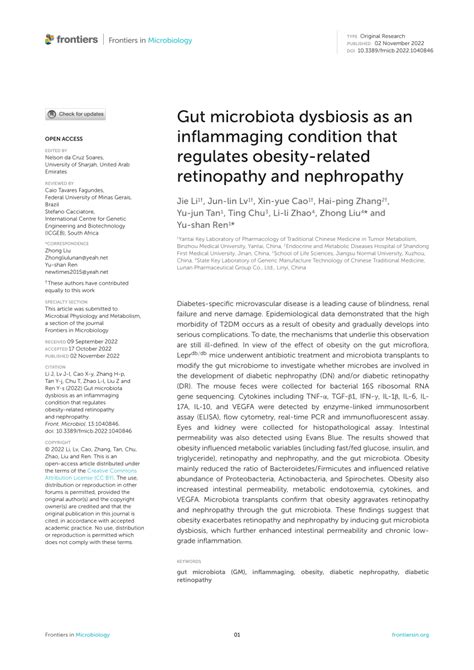 Pdf Gut Microbiota Dysbiosis As An Inflammaging Condition That